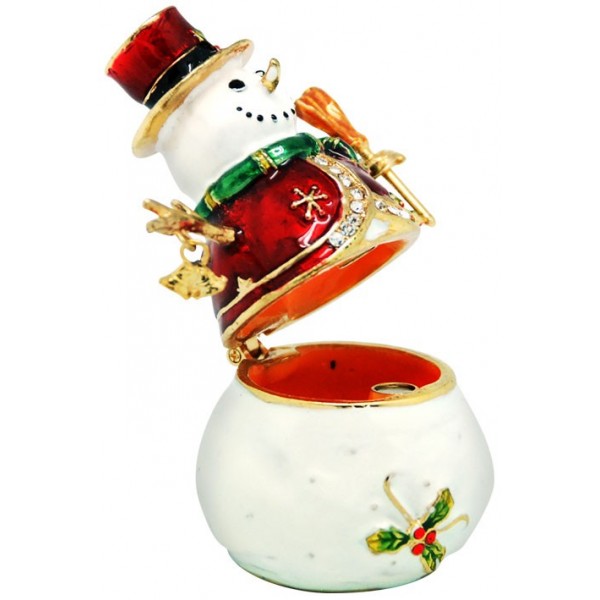 Jeweled Trinket Box | Xmas Snowman | jewelled trinket Christmas