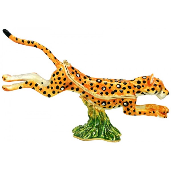 Jeweled Trinket Box | Leopard| jewelled trinket collectible
