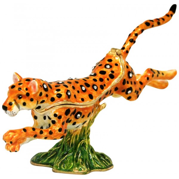 Jeweled Trinket Box | Leopard| jewelled trinket collectible