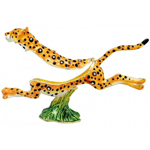 Jeweled Trinket Box | Leopard| jewelled trinket collectible