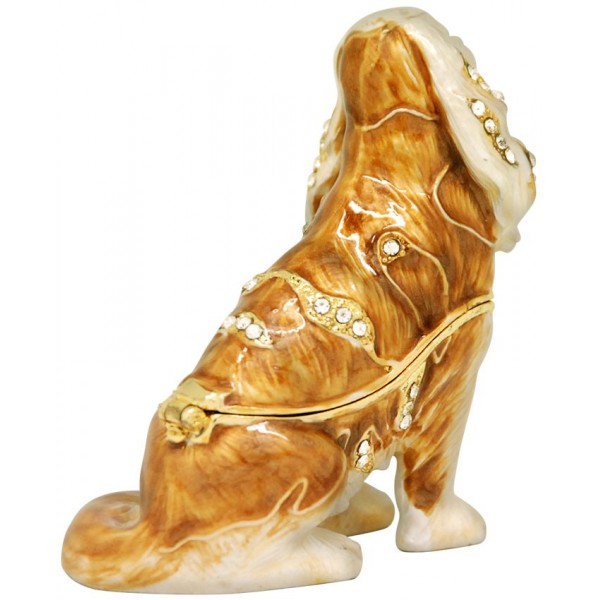 jeweled Trinket Box| cocker-spaniel| pewter| jewelled trinket| collectible