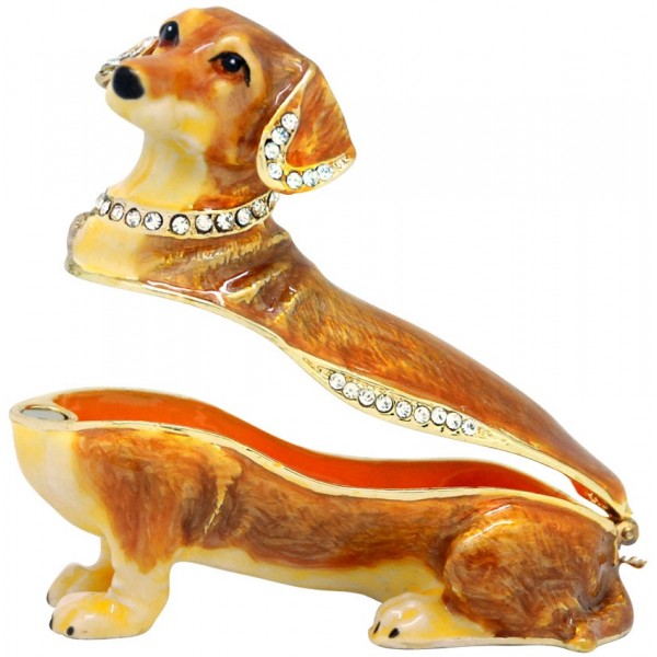 Jeweled Trinket Box | Dachshund Dog | jewelled trinket collectible