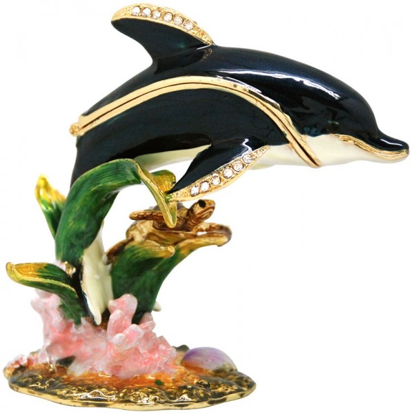 Jeweled Trinket Box | Australian Reef Dolphin | jewelled trinket ...