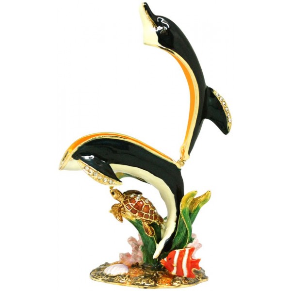 Jeweled Trinket Box | Australian Reef Dolphin | jewelled trinket ...