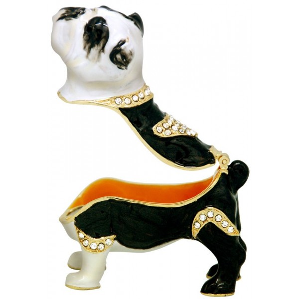 trinket box , bull dog Black, faberge, bejewelled, jeweled, collectable