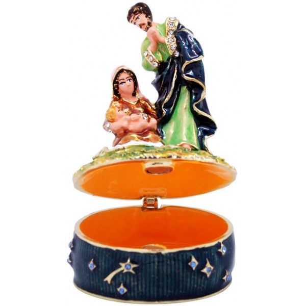 Jeweled Trinket Box |Nativity | jewelled trinket Christmas