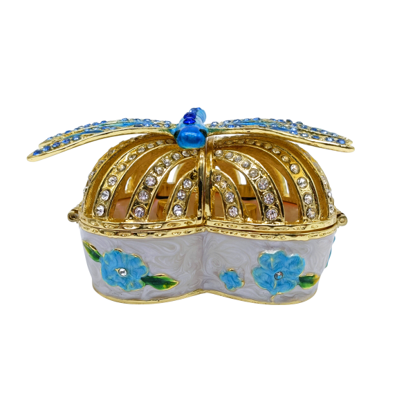 Jeweled Trinket Box | Dragonfly Ivory Box | jewelled trinket collectible
