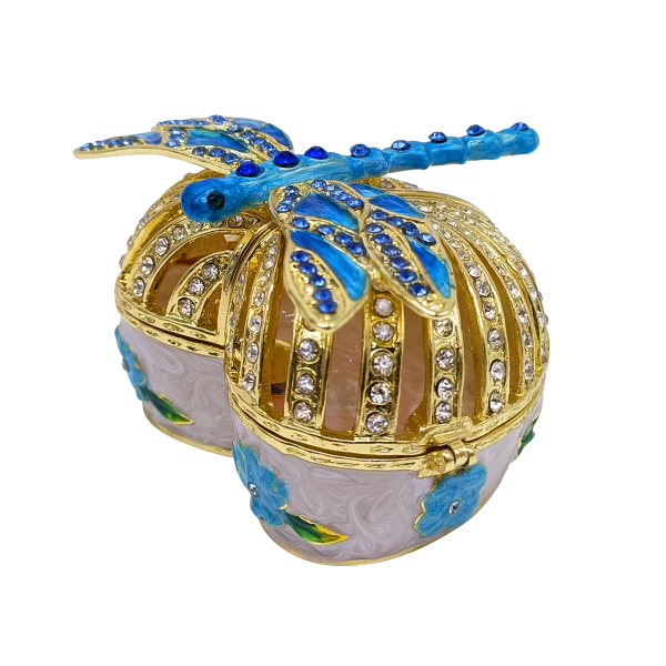 Jeweled Trinket Box | Dragonfly Ivory Box | jewelled trinket collectible