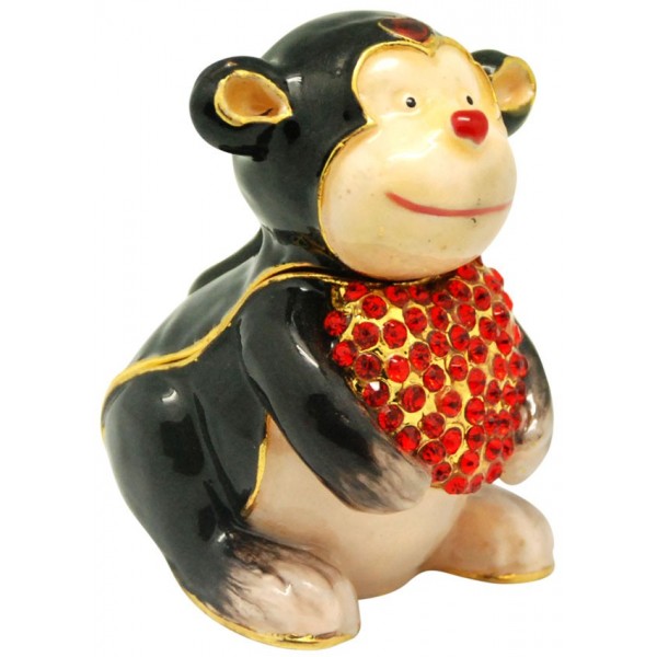 Jeweled Trinket Box | Monkey Love Valentine Gift | jewelled collectible