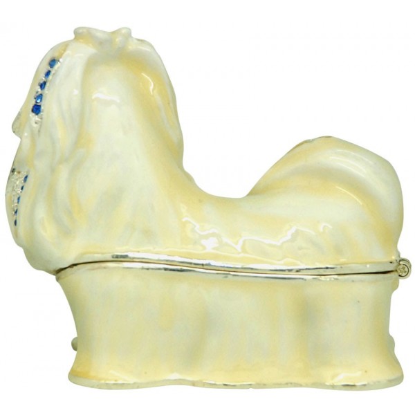 Jeweled Trinket Box | Shih Tzu Dog | jewelled trinket collectible