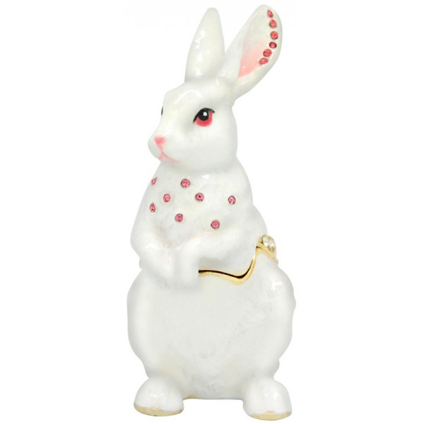 Jeweled Trinket Box | Rabbit | pewter | jewelled trinket collectible