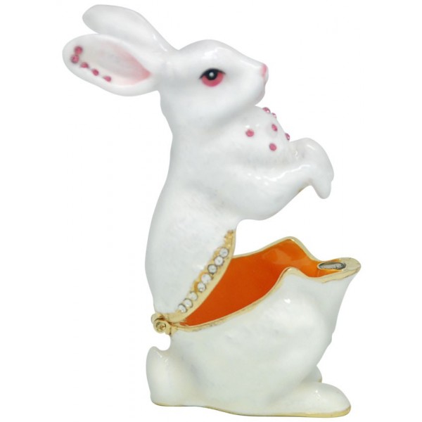 Jeweled Trinket Box | Rabbit | pewter | jewelled trinket collectible